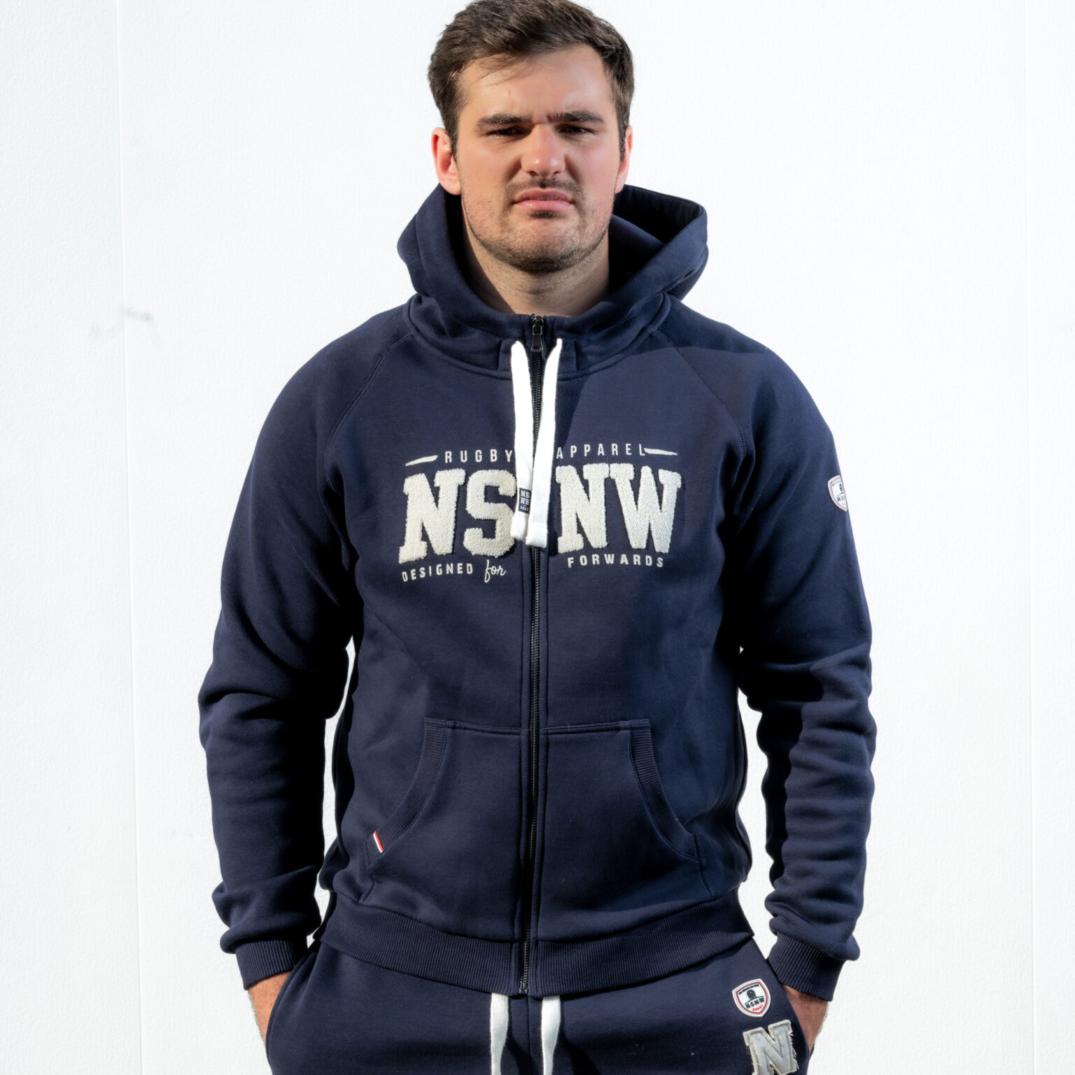 Navy zip-up NSNW hoodie - No Scrum No Win